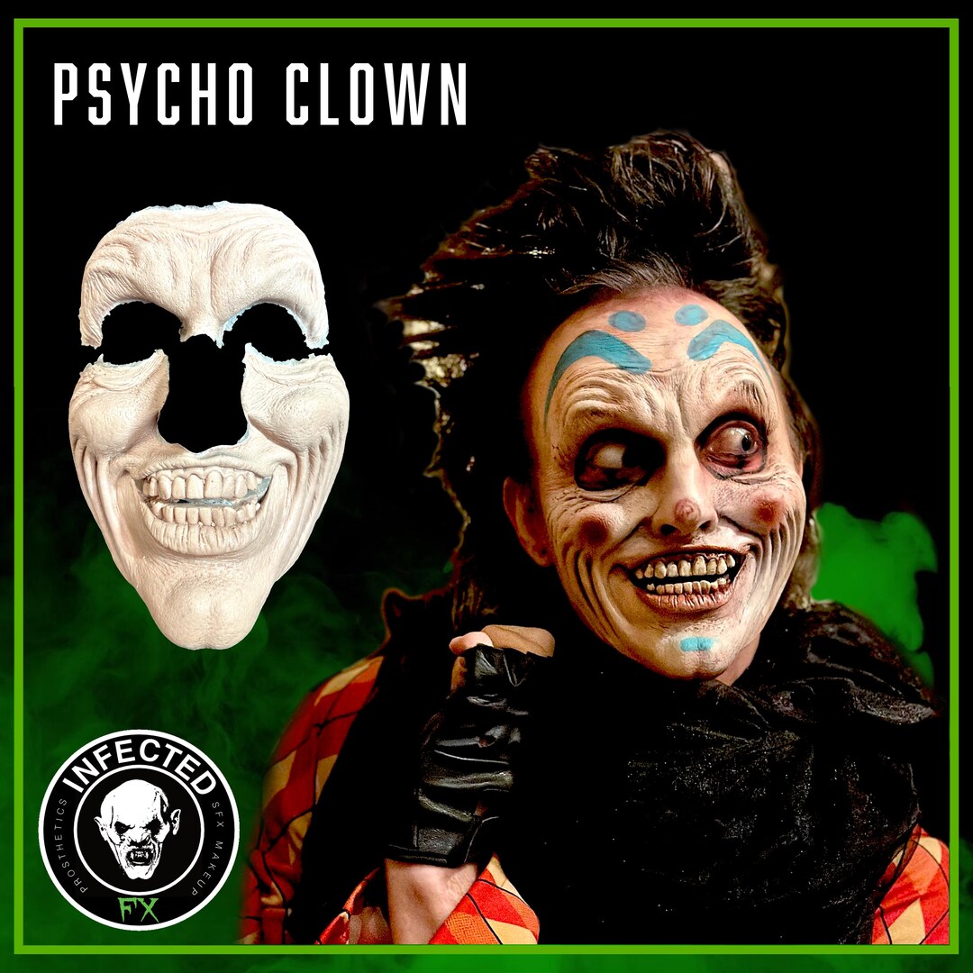Psycho Clown - Foam Latex Prosthetic (UNPAINTED) - Etsy