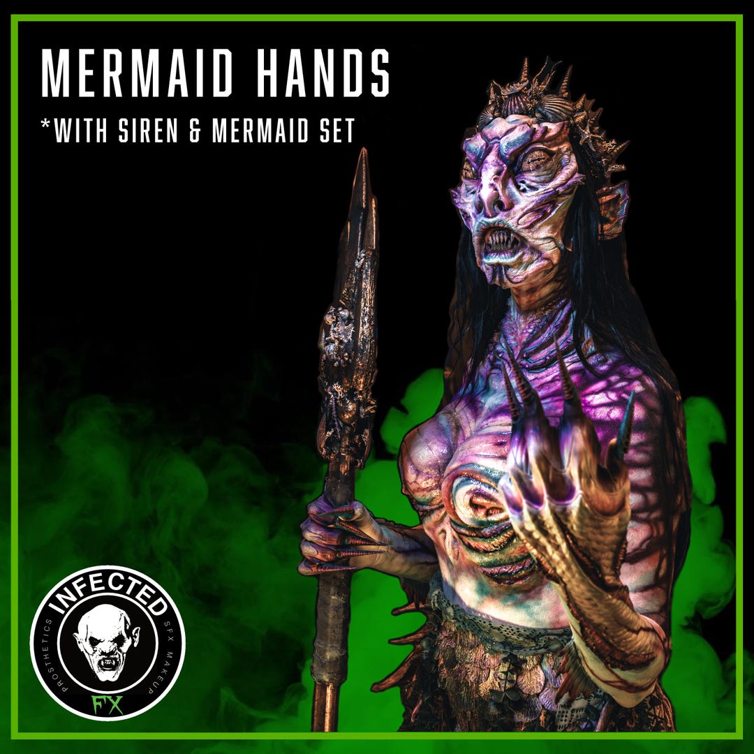 Mermaid Hands - Foam Latex Prosthetic (UNPAINTED) - Etsy