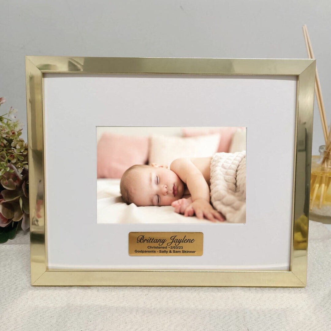 Christening Baptism Personalised Photo Frame Gold Boys & Girls ...