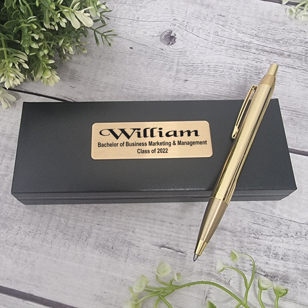 Graduation Gold Click Pen Personalised Box Graduation - Etsy