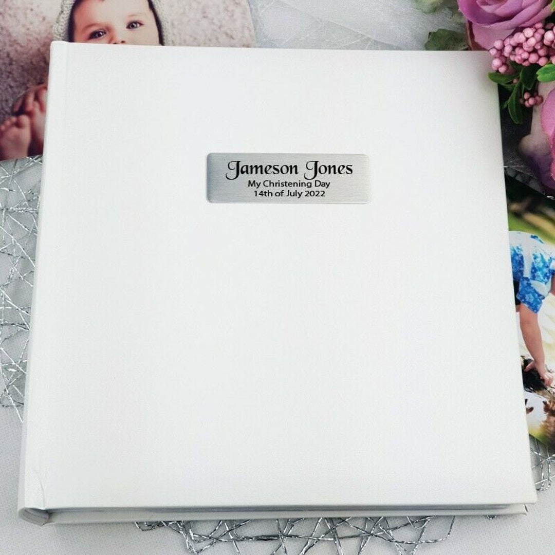 Personalised Christening Baptism Photo Album 200 White Boys & Girls ...
