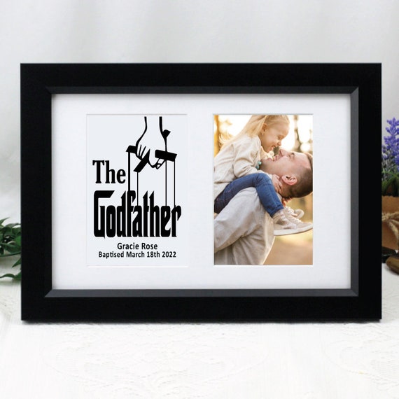 Godfather Photo Frame Typography Print 4x6 Black | Etsy