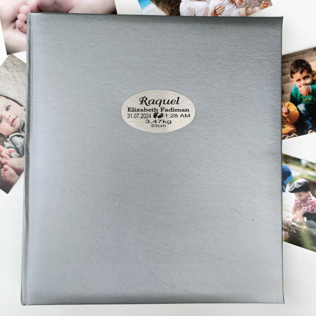 Personalised Baby Birth Details Photo Album 500 Silver - Etsy