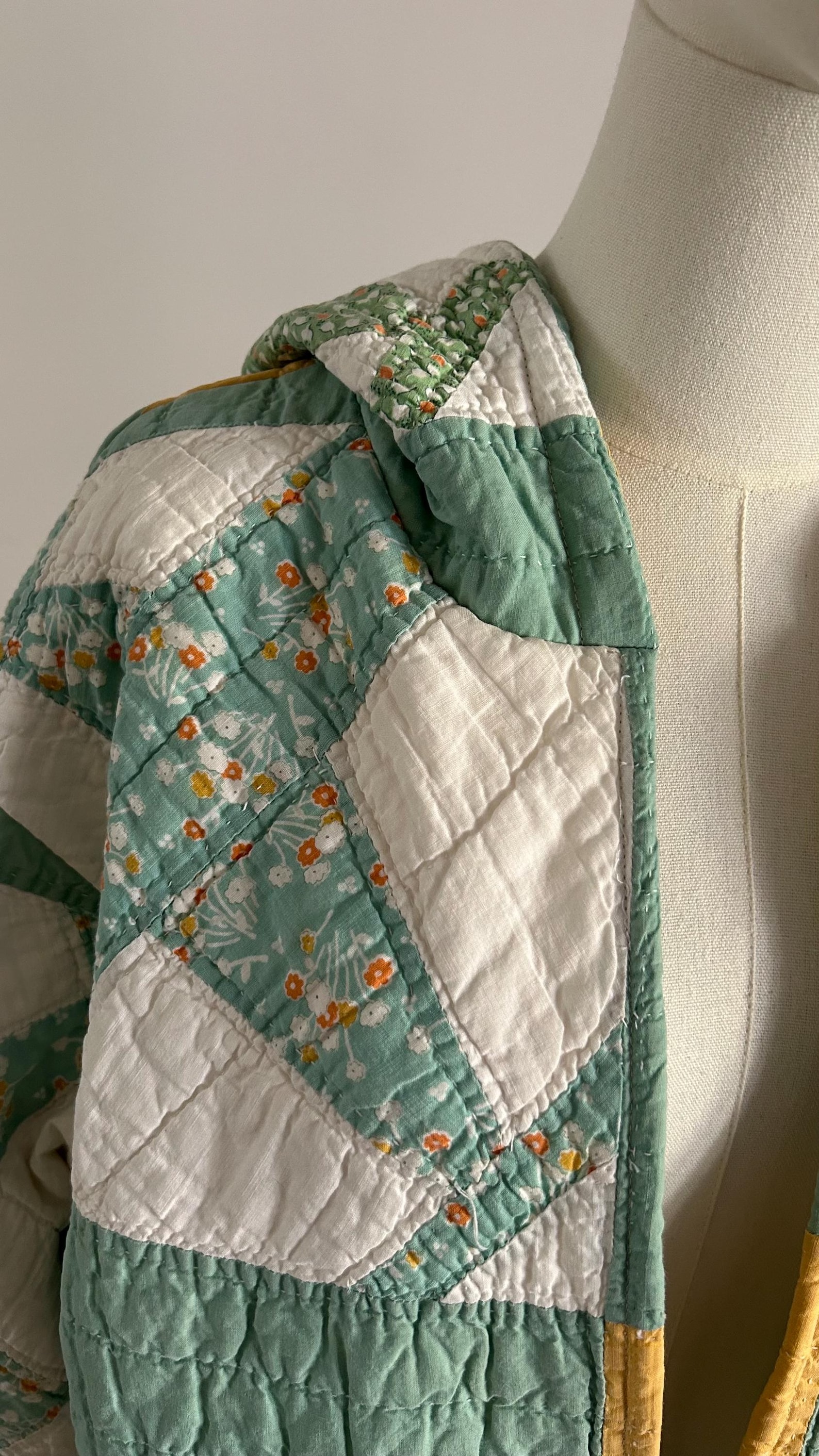 Vintage Quilt Hooded Jacket - Cottage Coat - Etsy