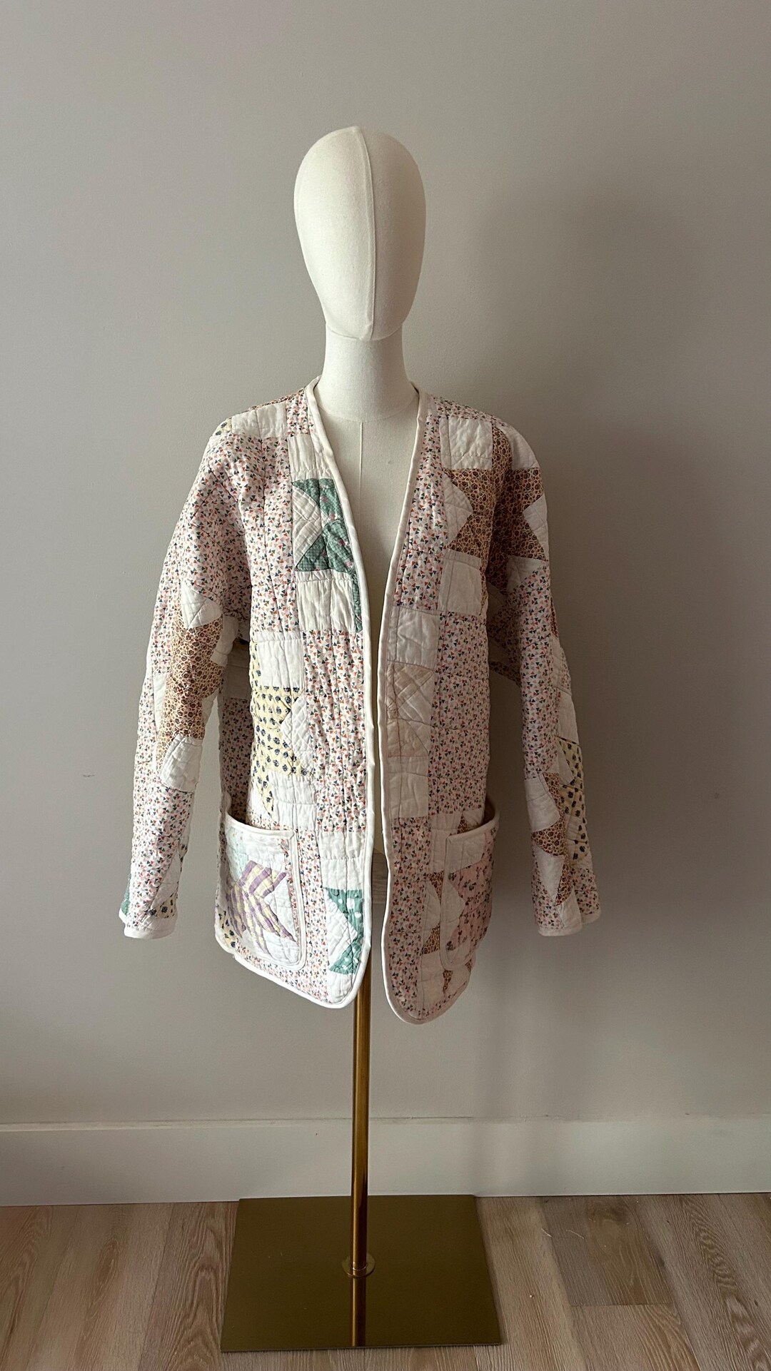 Quilted Jacket - Vintage Quilt Jacket - Patchwork Quilt Jacket ...