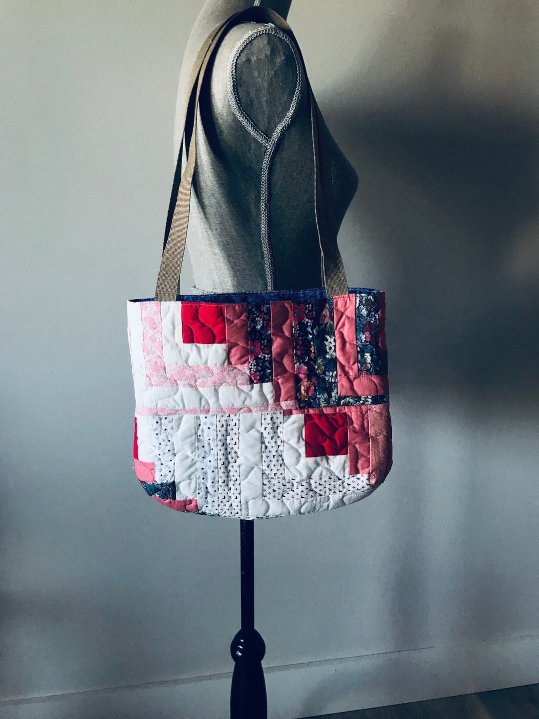 Vintage Quilt Bag - Boho Tote Bag - Quilted Purse Bag - Vintage Quilt ...