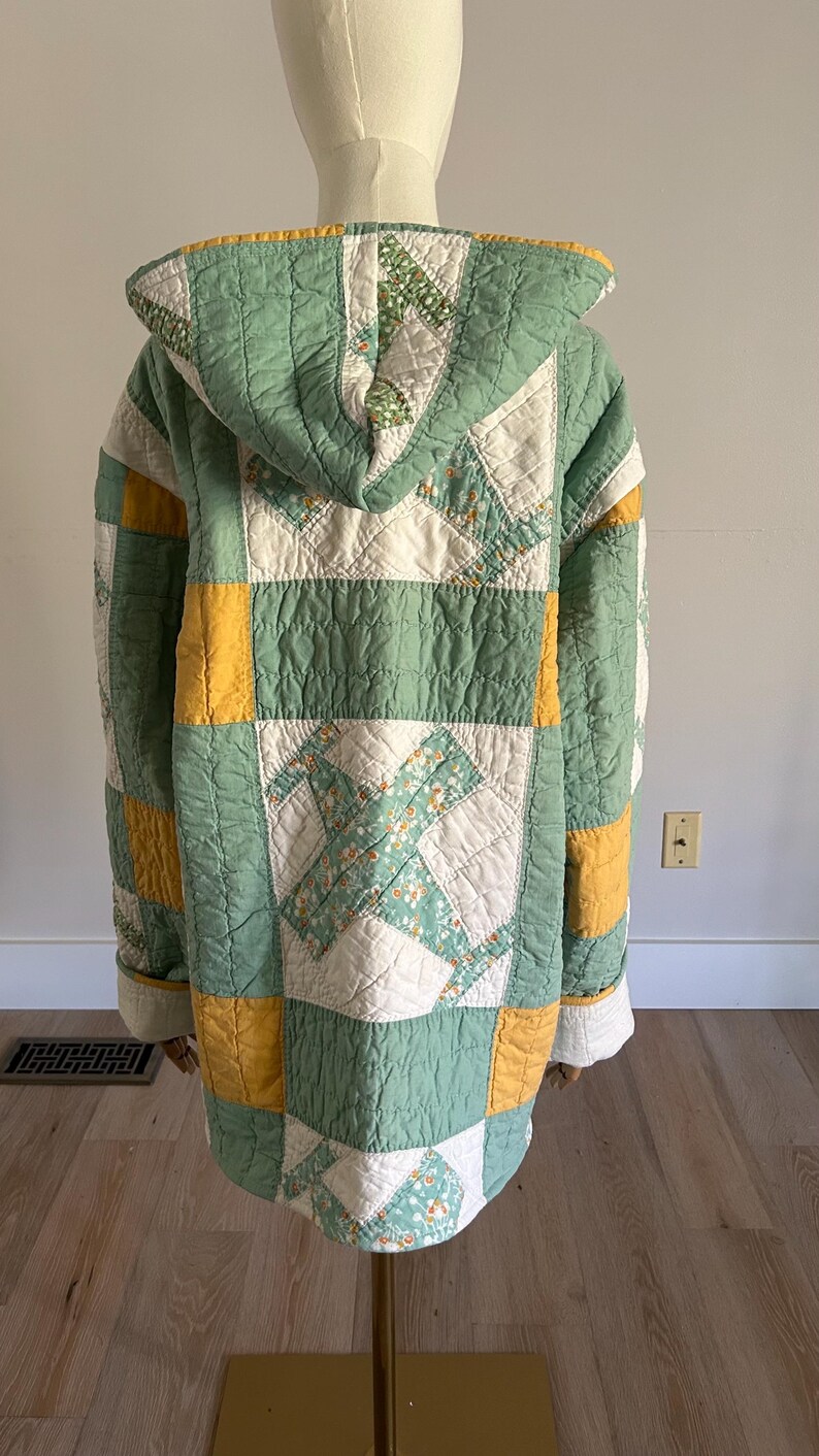 Vintage Quilt Hooded Jacket - Cottage Coat - Etsy