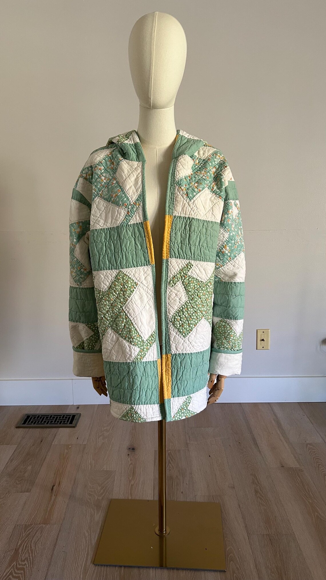 Vintage Quilt Hooded Jacket - Cottage Coat - Etsy