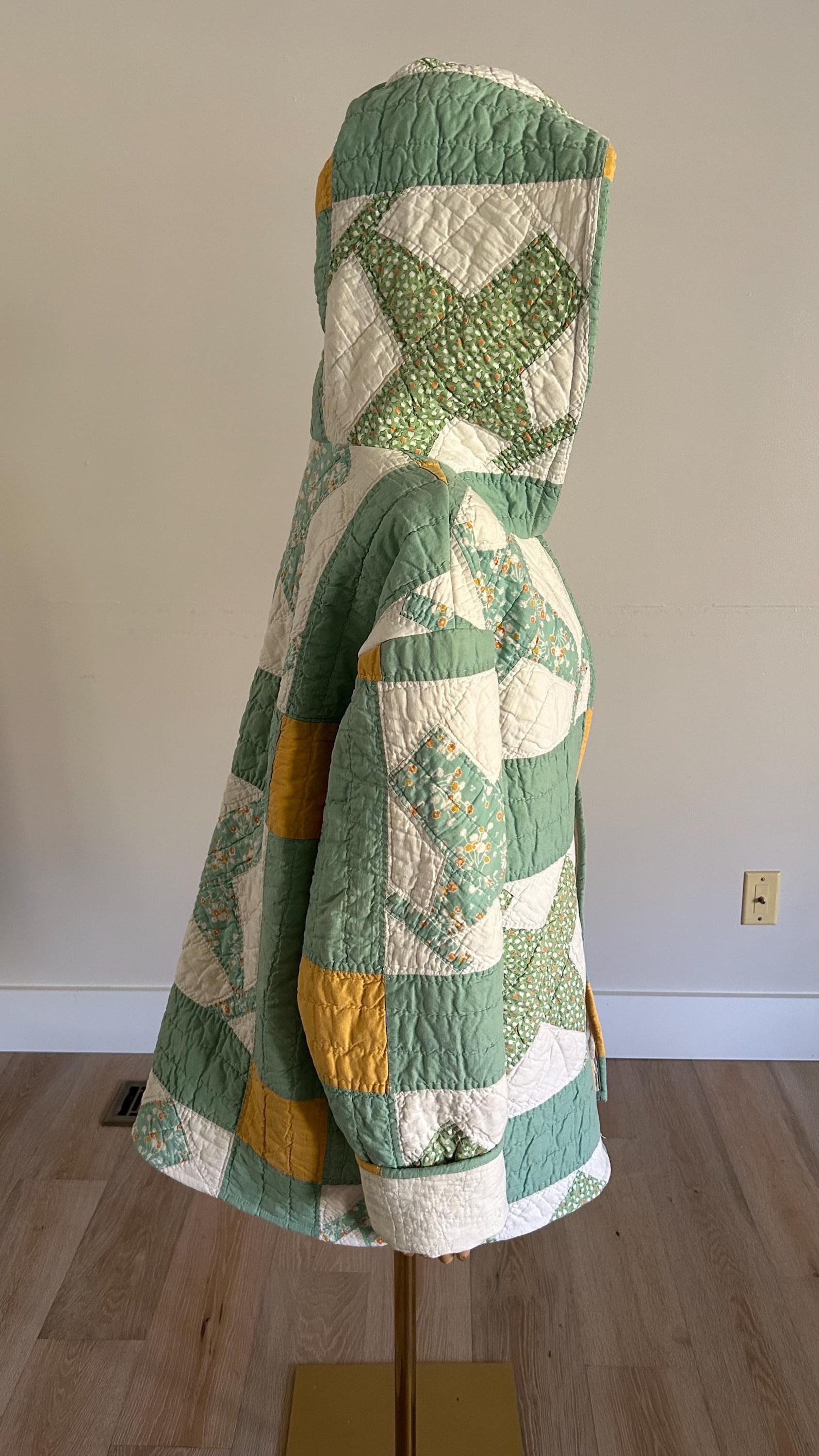 Vintage Quilt Hooded Jacket - Cottage Coat - Etsy