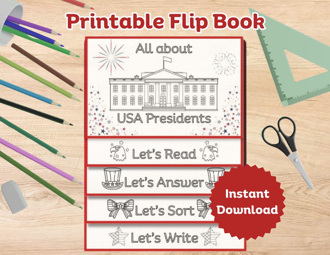 President's Day Flip Book Classroom Activity - Instant Download ...