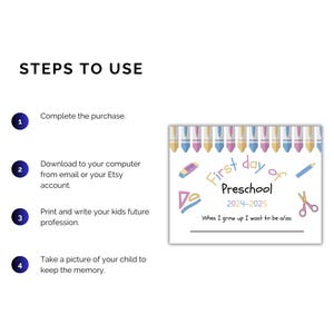 First Day of Preschool Sign, Instant Digital Download, Printable First ...