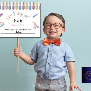 First Day of Prek Sign, Instant Digital Download, Printable First Day ...