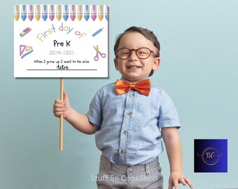 First Day of Preschool Sign, Instant Digital Download, Printable First ...