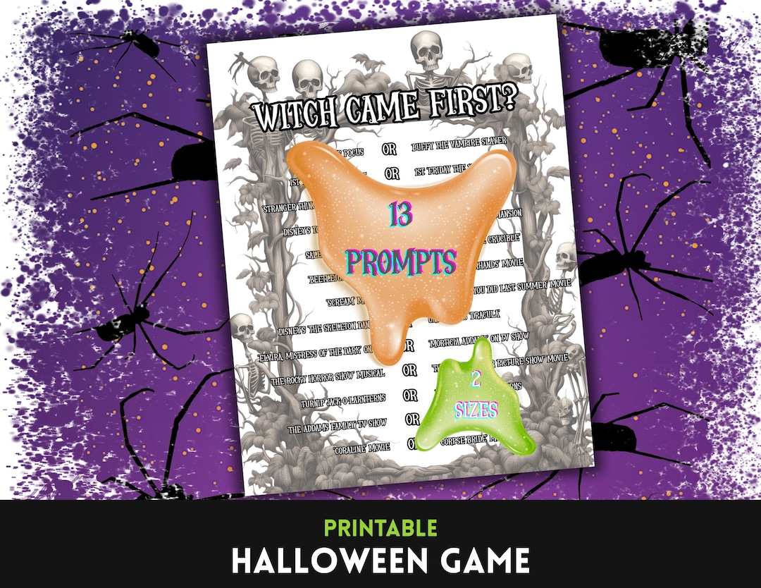 PRINTABLE HALLOWEEN PARTY Game, Instant Download. Which Comes First ...