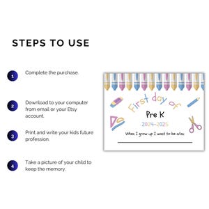 First Day of Prek Sign, Instant Digital Download, Printable First Day ...