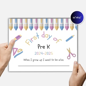 First Day of Prek Sign, Instant Digital Download, Printable First Day ...