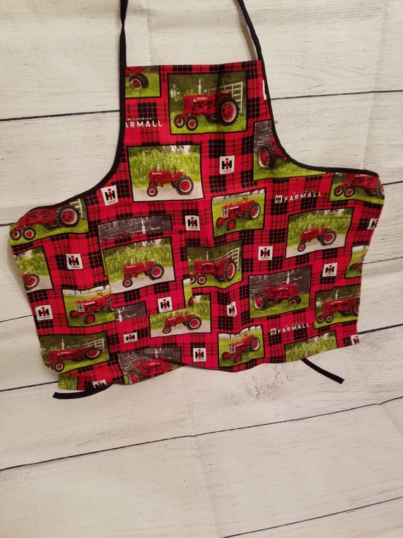 Kids Tractor Apron Farm apron kids Apron red tractor | Etsy