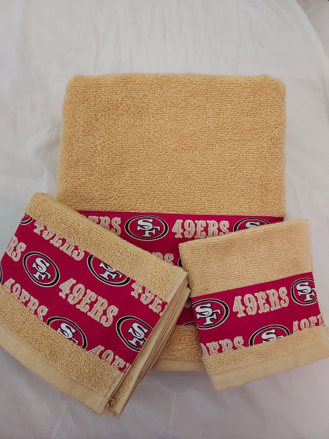 San Francisco 49ers Bathroom Towel Set - SF 49ers Towel Set - Etsy