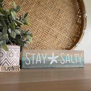 Stay Salty Coastal Decor Beach Themed Beach Decor Wooden Beach Decor - Etsy
