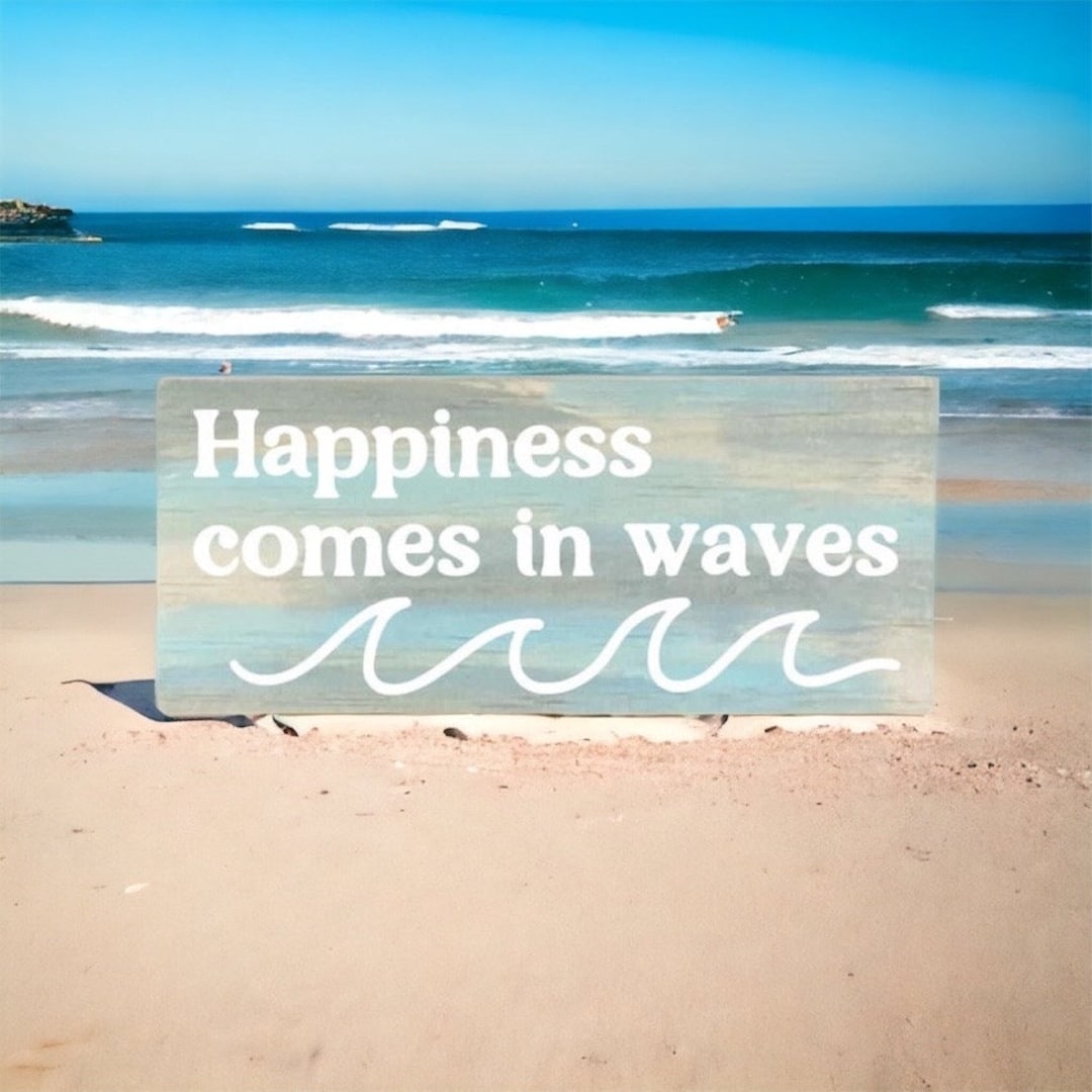 Happiness Comes in Waves - Coastal Decor - Beach Themed - Beach Decor ...