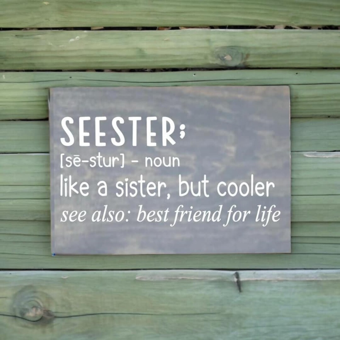Definition of A Sister - Seester - Best Friend for Life - Gifts for Her ...