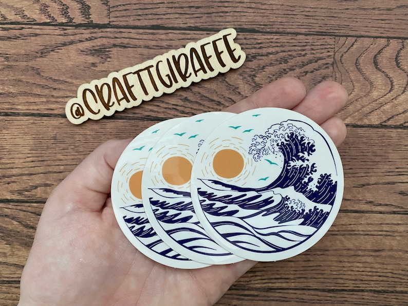 Ocean Wave Sticker Sunrise Wave Sticker Clear Sticker - Etsy