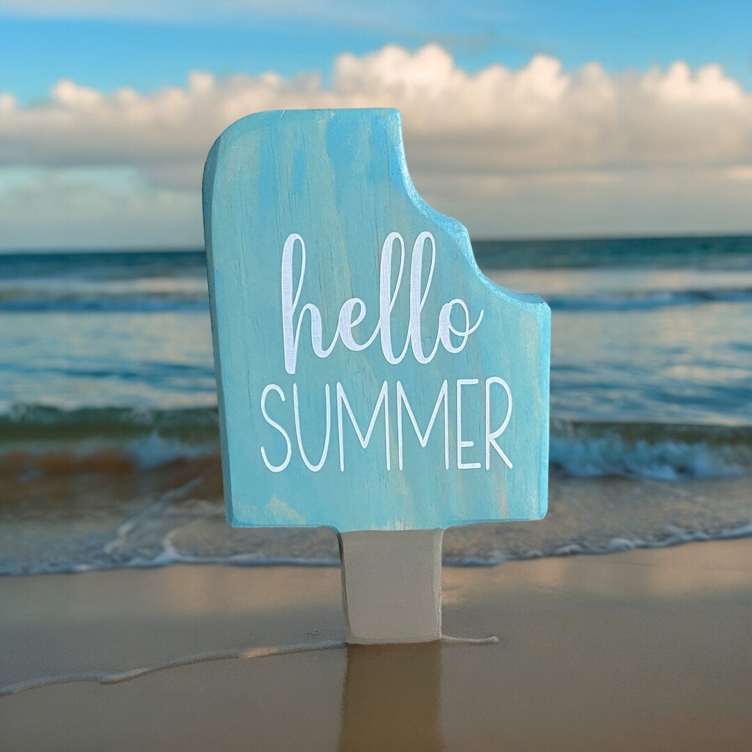 Popsicle Shape / Hello Summer / Popsicle Decor / Wooden Cut Out / Free ...