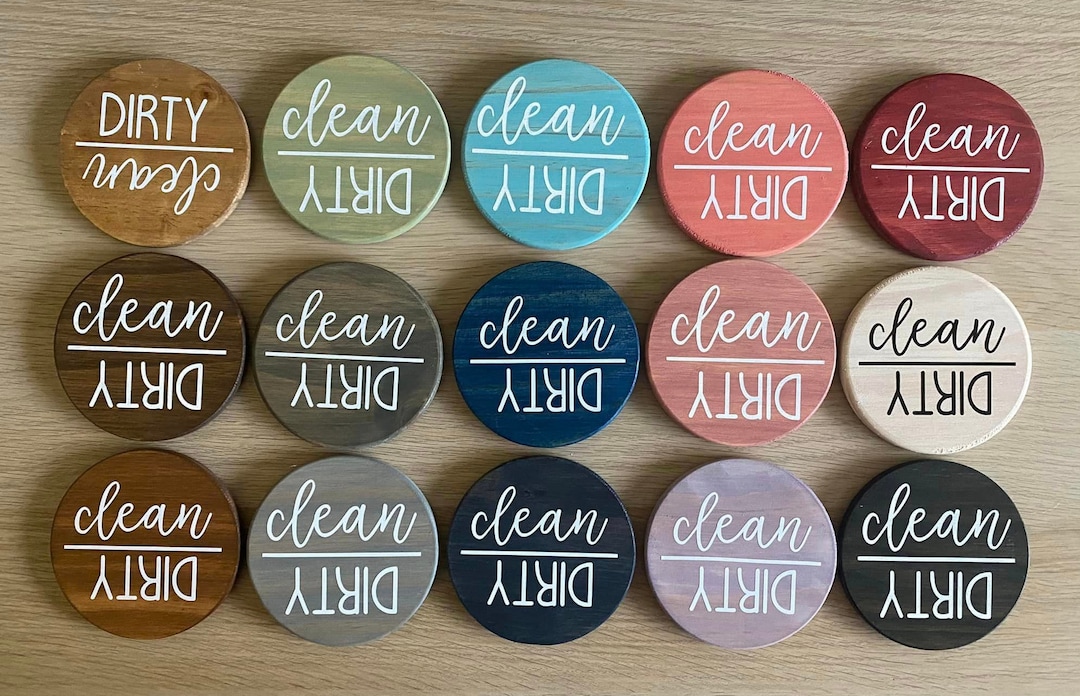 Clean Dirty Magnet / Wooden Magnet / Dishwasher / Dishwasher Magnet ...