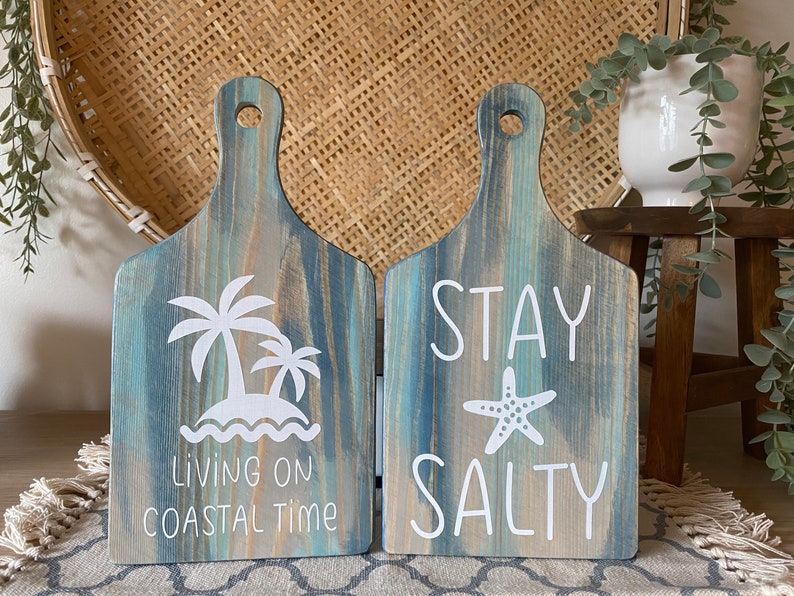 Coastal Decor Stay Salty Coastal Cutting Board Beach - Etsy
