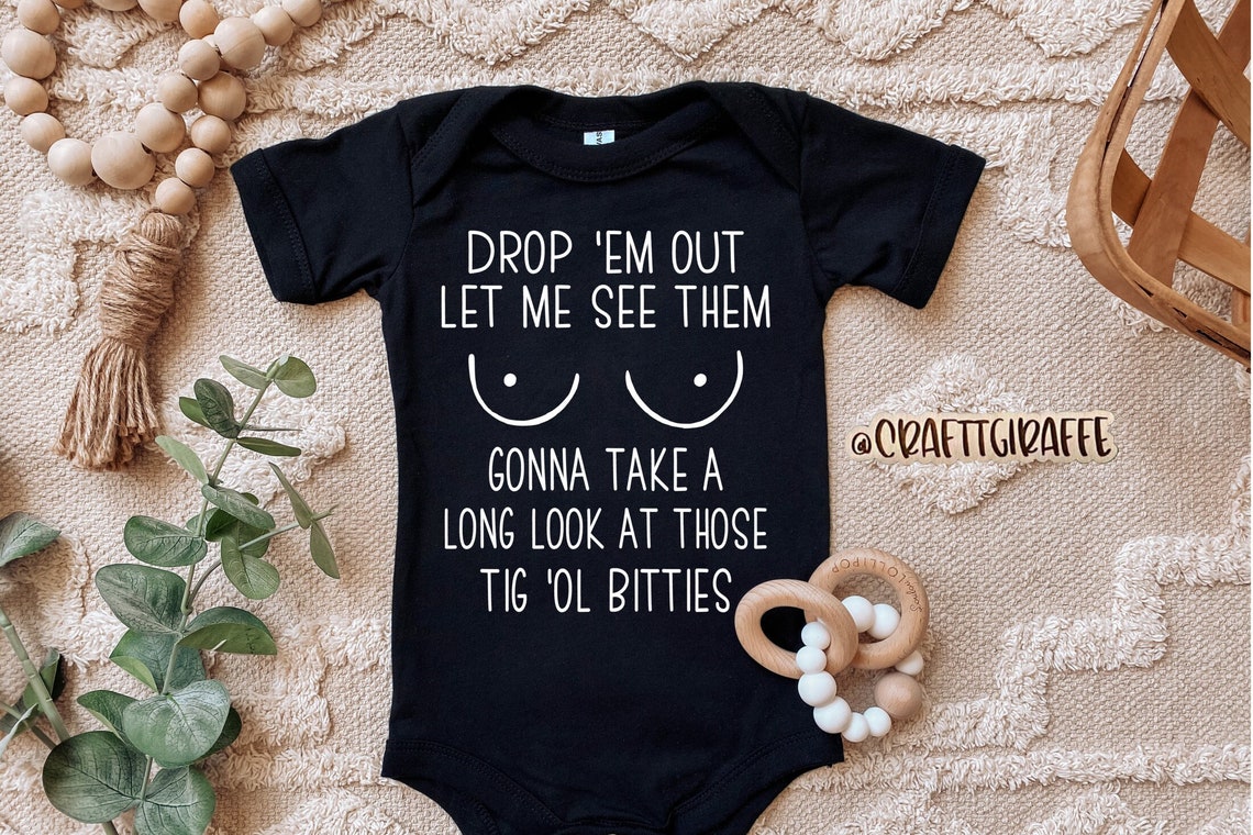 Drop Em Out Lemme See Them Boobies SVG // Onesie // Funny Baby - Etsy ...
