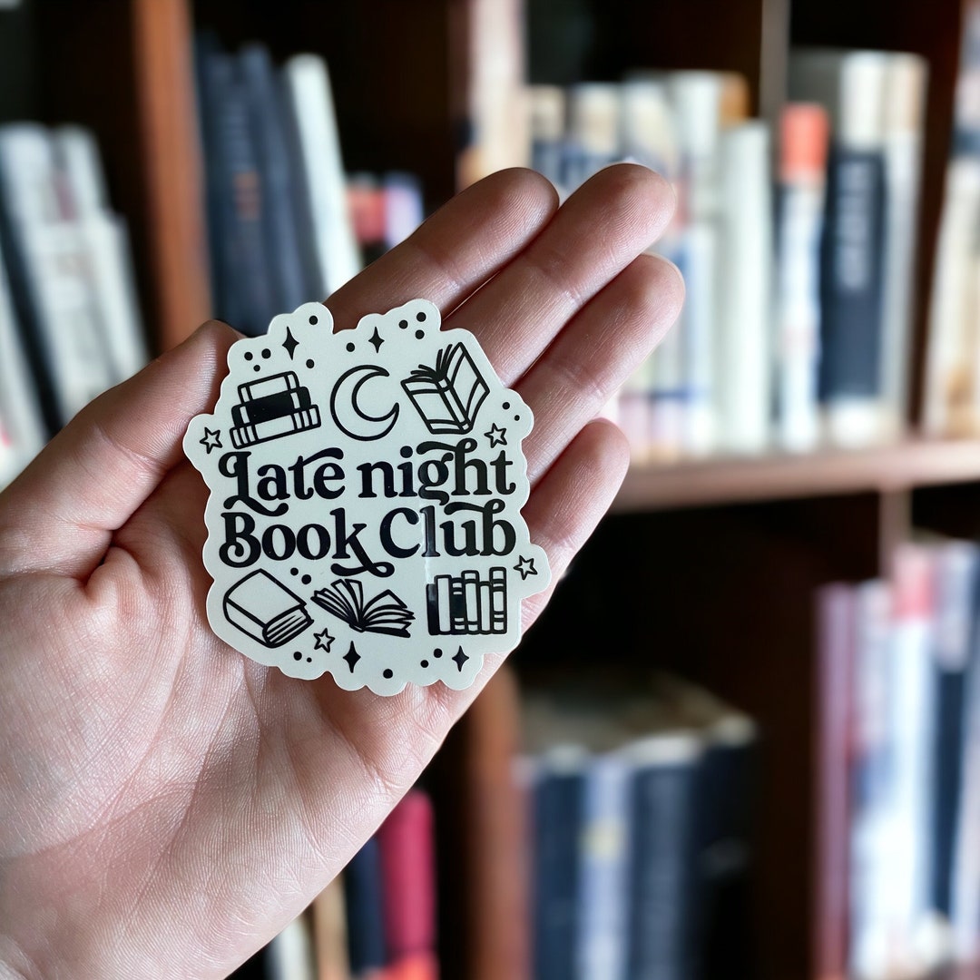 Late Night Book Club Clear Sticker Book Lover Book - Etsy