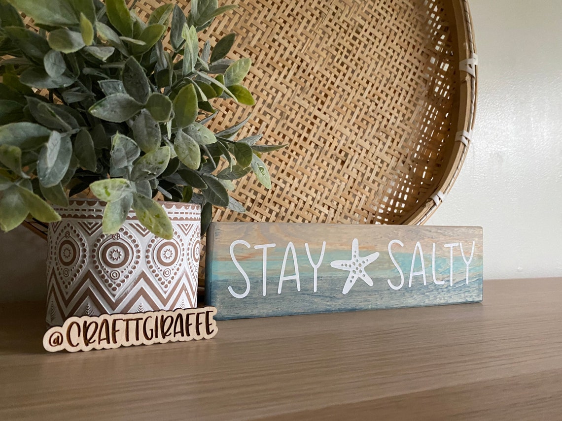 Stay Salty // Coastal Decor // Beach Themed // Beach Decor // - Etsy