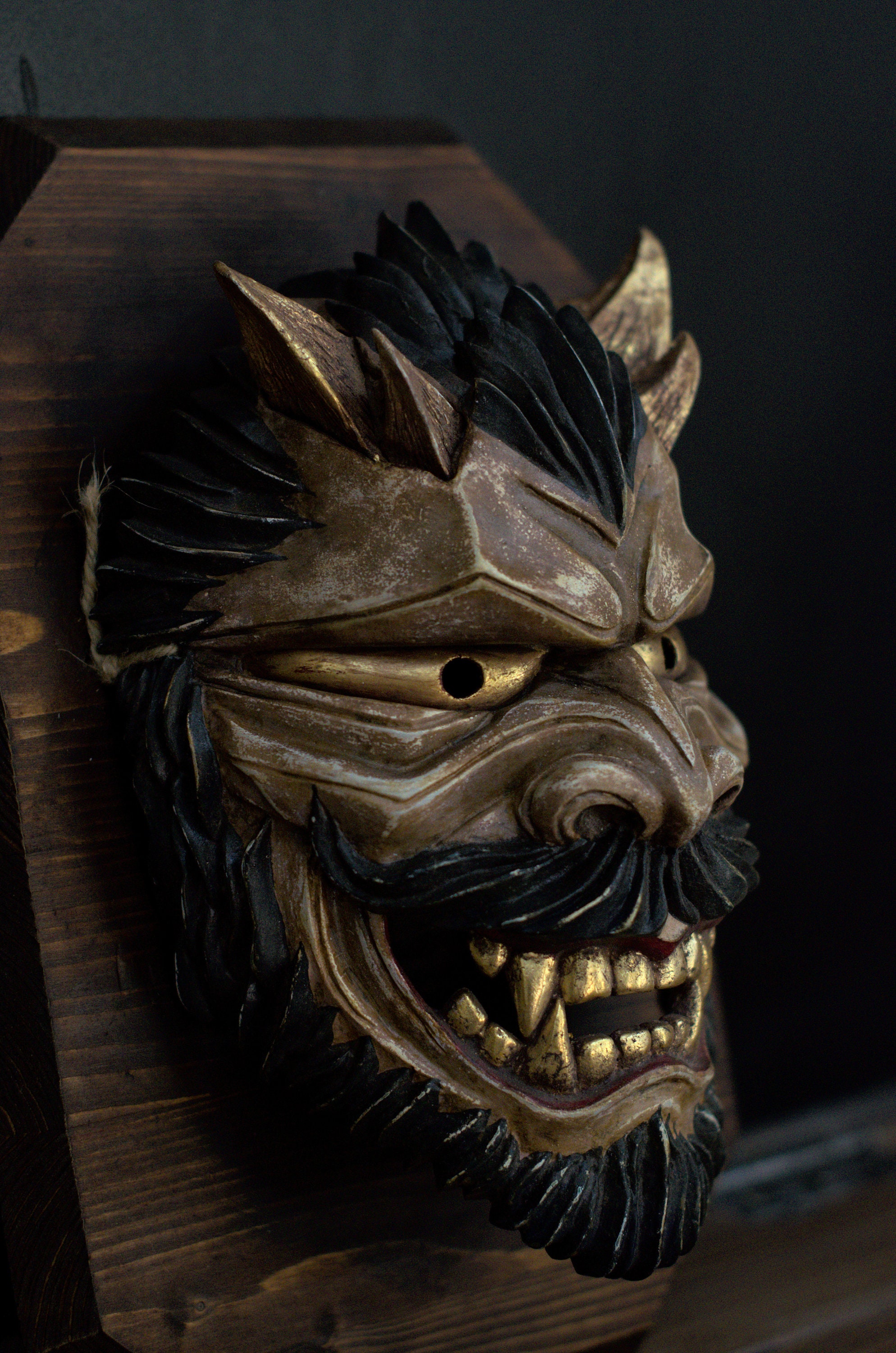 Japanese Oni Mask Menpo Samurai - Etsy
