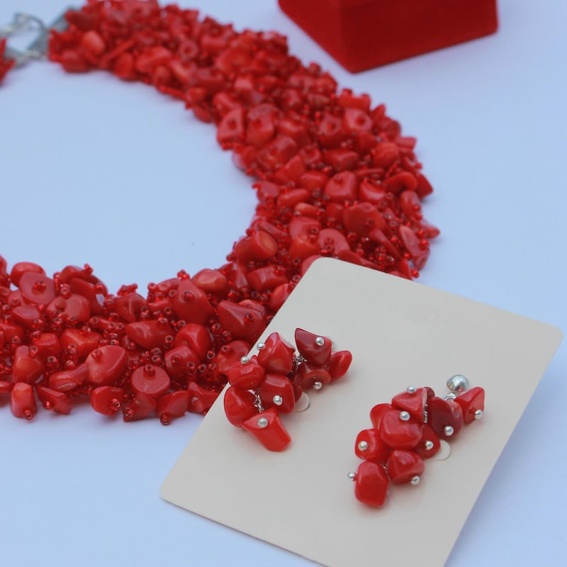 Red Dangle Earrings - Etsy