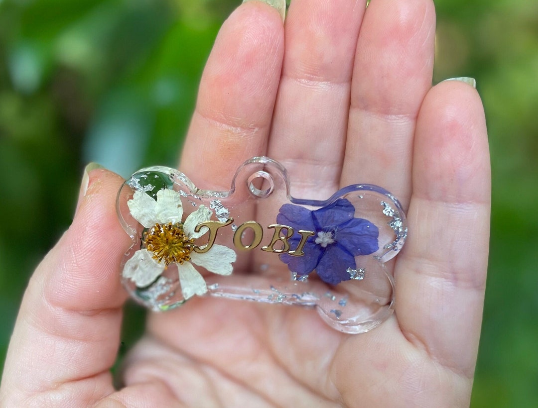 Custom Birth Flower Pet Tag Dog Name Tag Personalized for Girl Dog ...