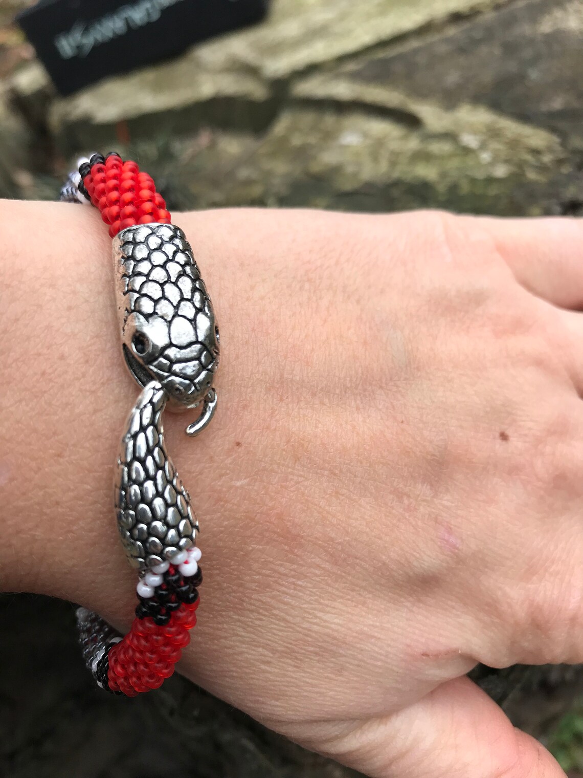 Red Ouroboros Necklace Gift for Her Snake Necklace - Etsy