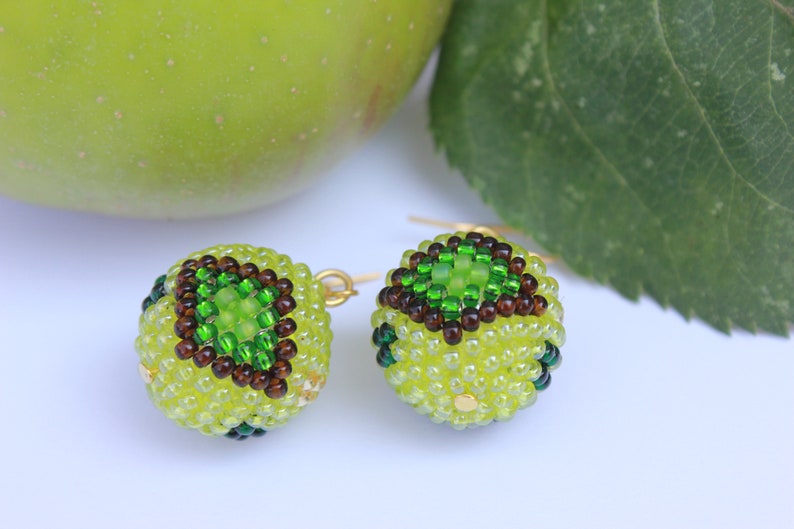 Chartreuse earrings Apple green ball drop earringsles | Etsy