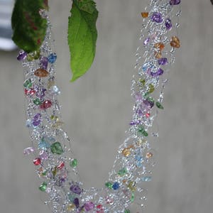 Rainbow Assorted Crystals Necklace for Women, Bridal Bohemian Necklace ...