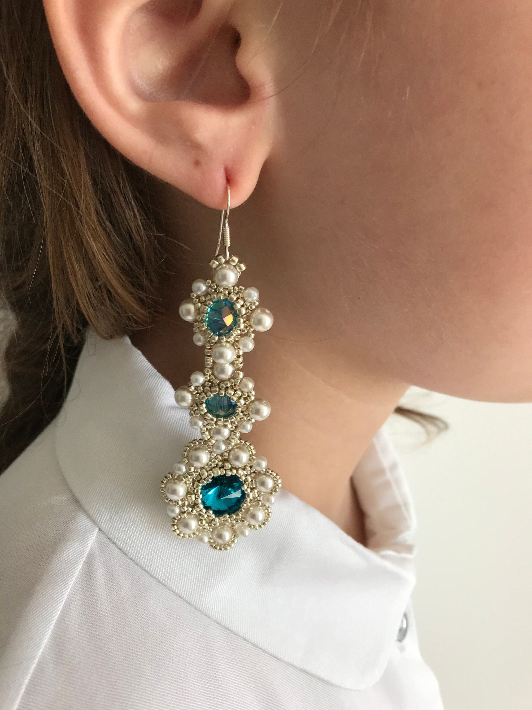 Wedding Earrings for Bridesbridal Dangle Earringsswarovski - Etsy