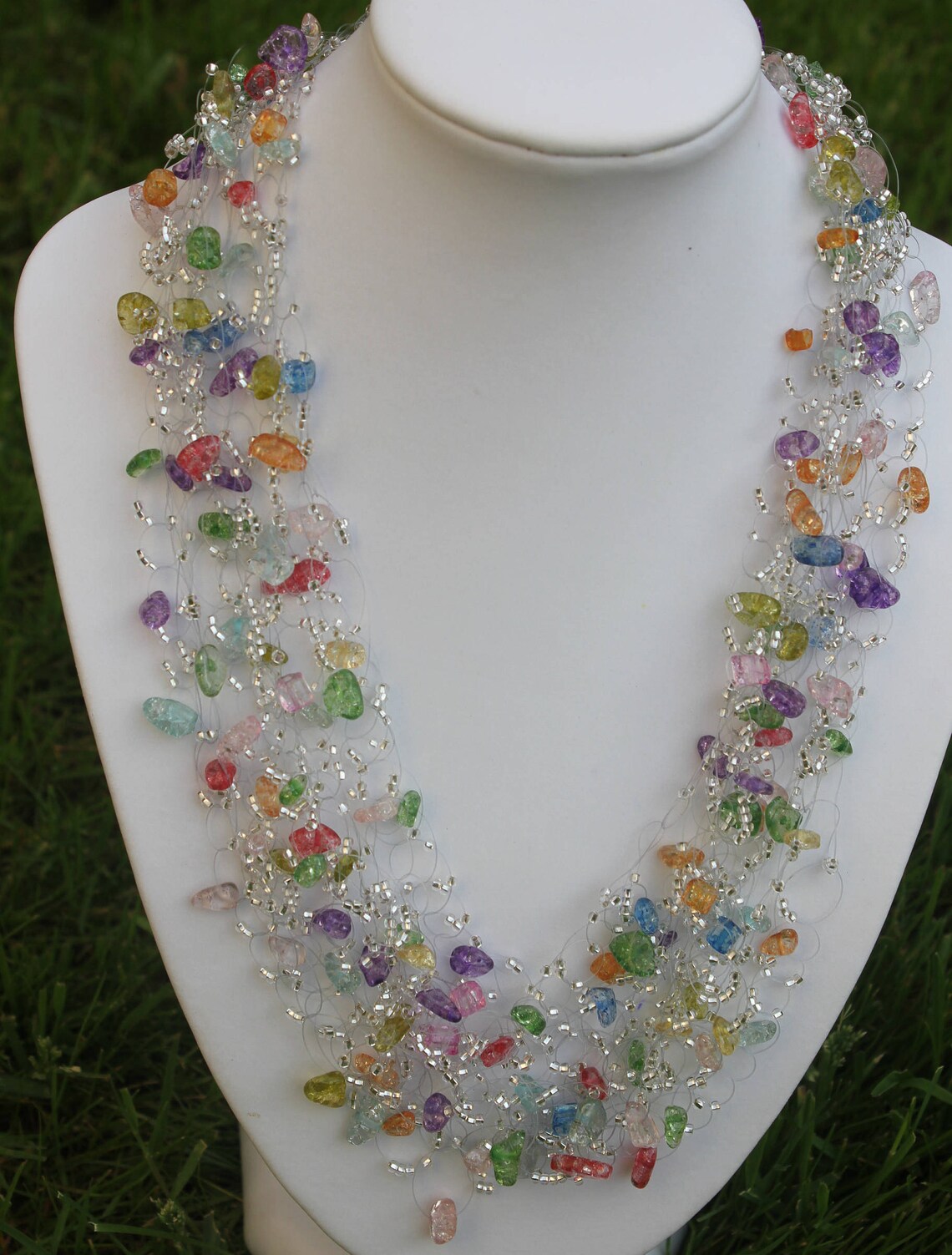 Rainbow Assorted Crystals Necklace for Women Bridal Bohemian - Etsy
