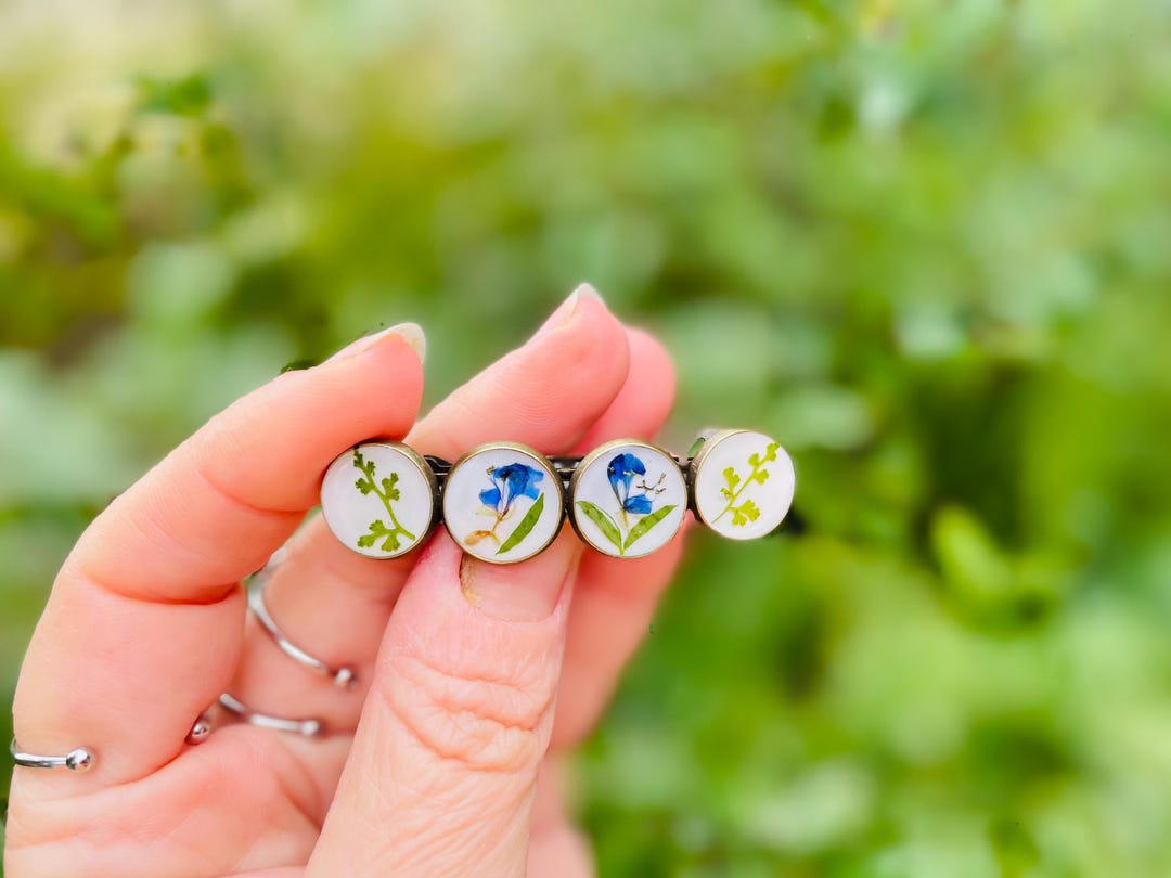 Blue and White Wildflower Barrette Art Deco Wedding Barrette Fairy Hair ...