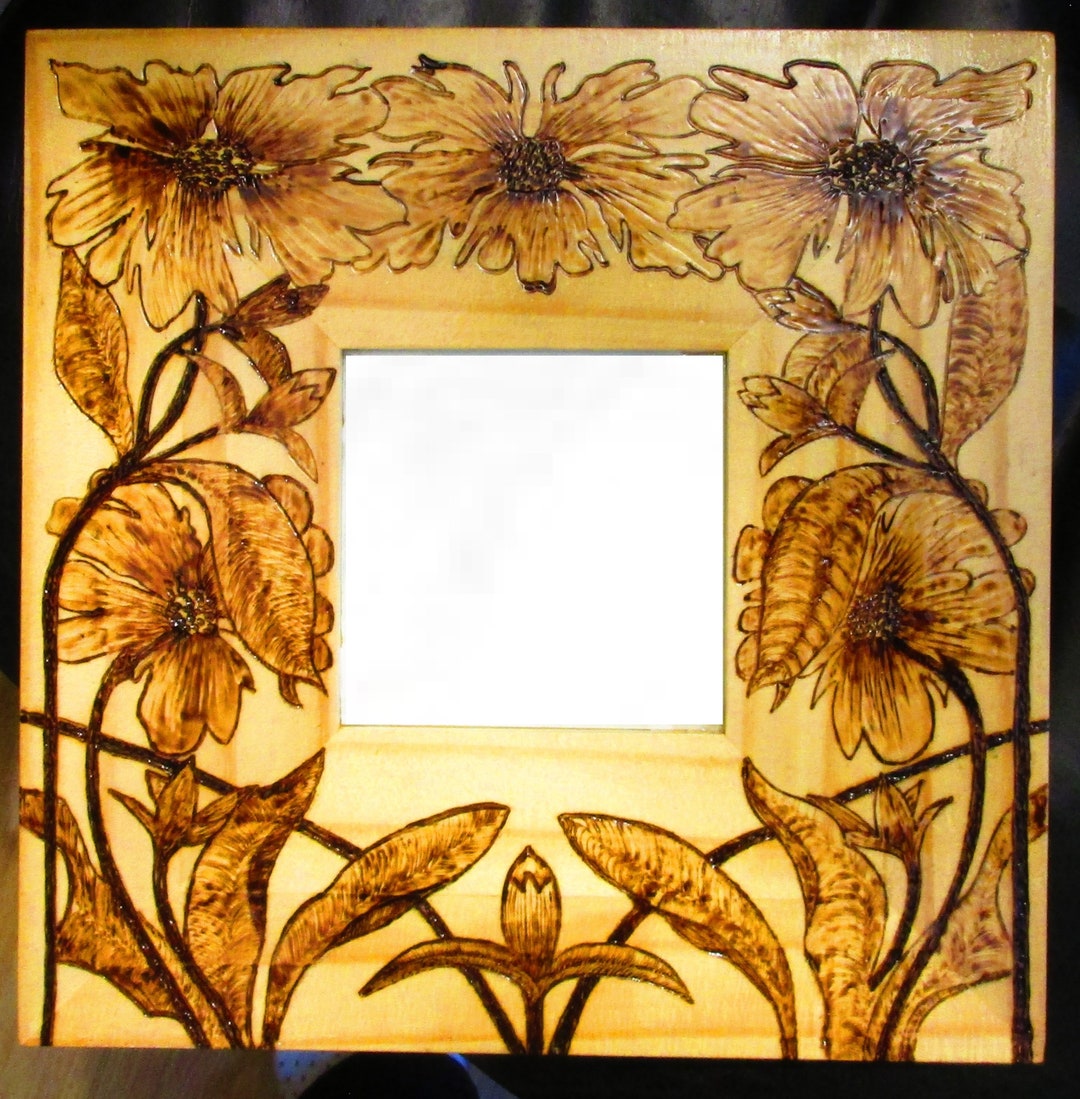 Hand Decorated MALMA Wooden Mirror Flowers - Etsy