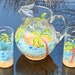 Hand Painted Glass Pitcher Set, Ocean Scene, Tropical Pitcher Set, Palm ...
