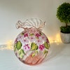 Painted Vase White Daisy Cute Ladybugs, Glass Flower Vase, Housewarming ...