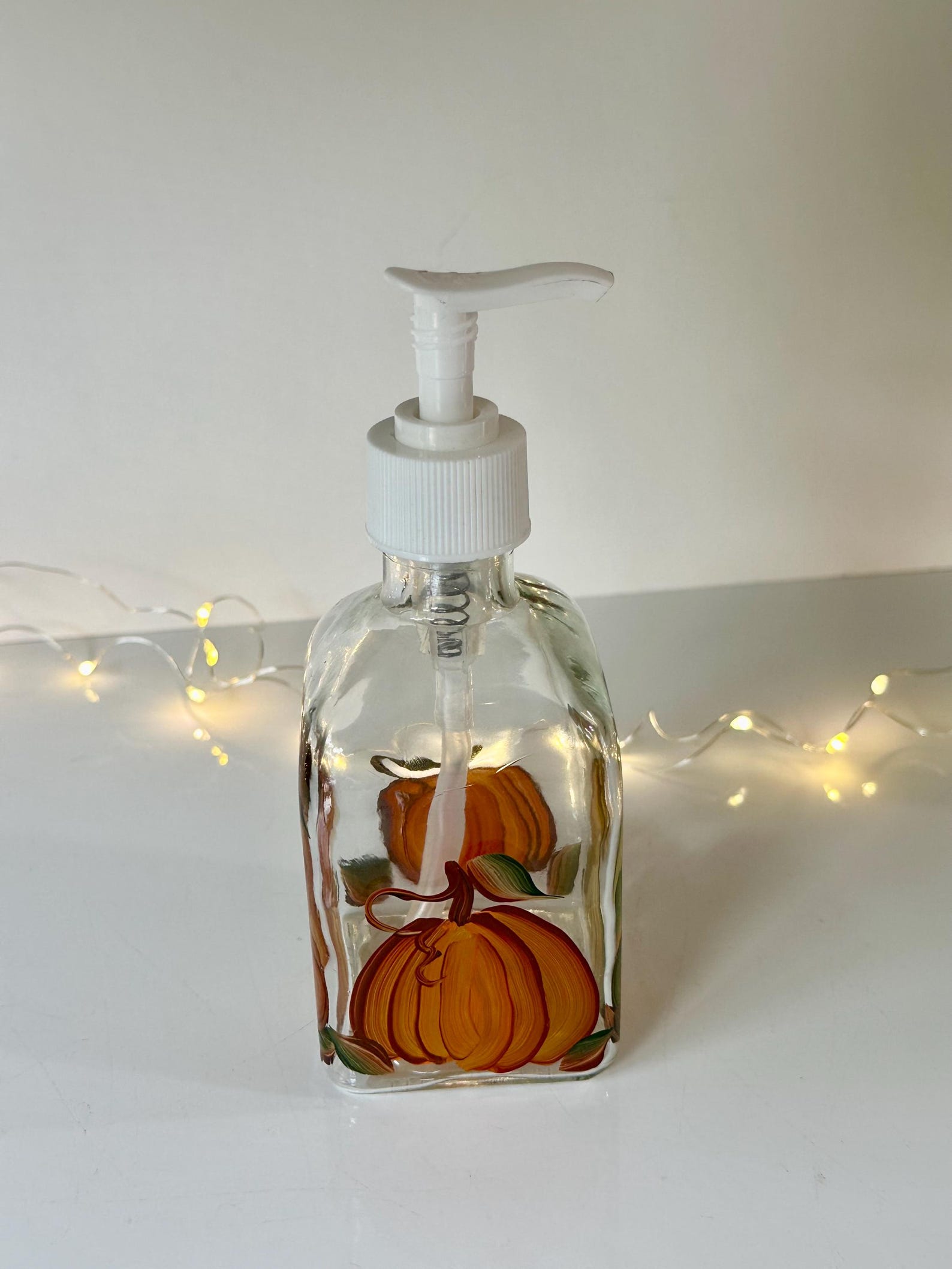 Pumpkins Liquid Soap Dispenser, Painted Glass Dish Soap Dispenser ...