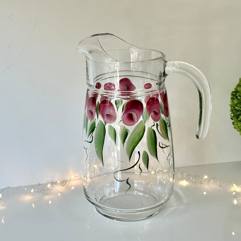 Pink Rose Pitcher - Etsy