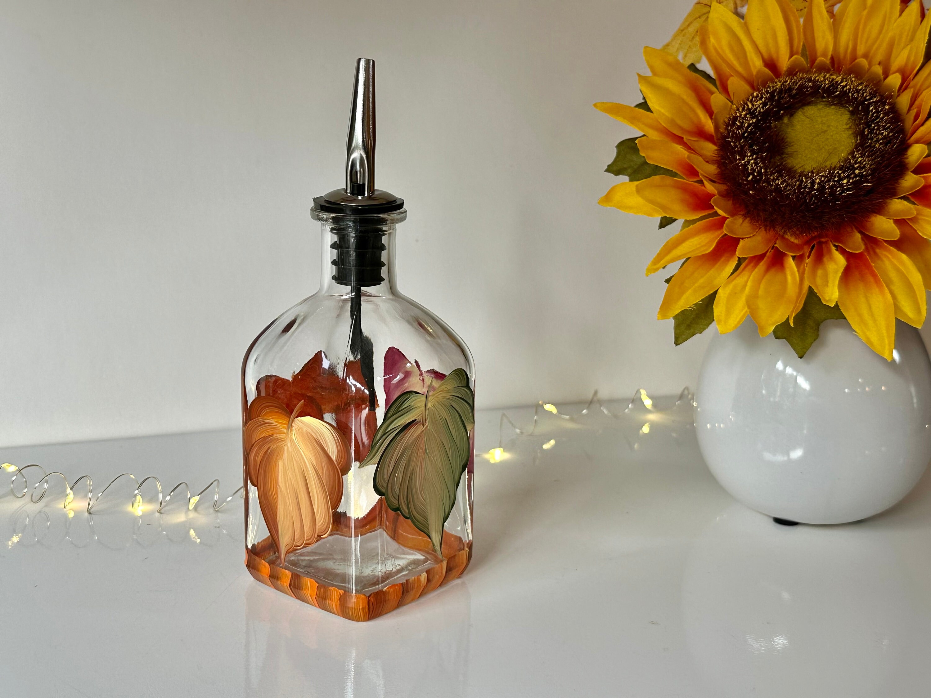 Fall Soap Dish, Fall Host Gift, Painted Orange Glass Dish Soap ...