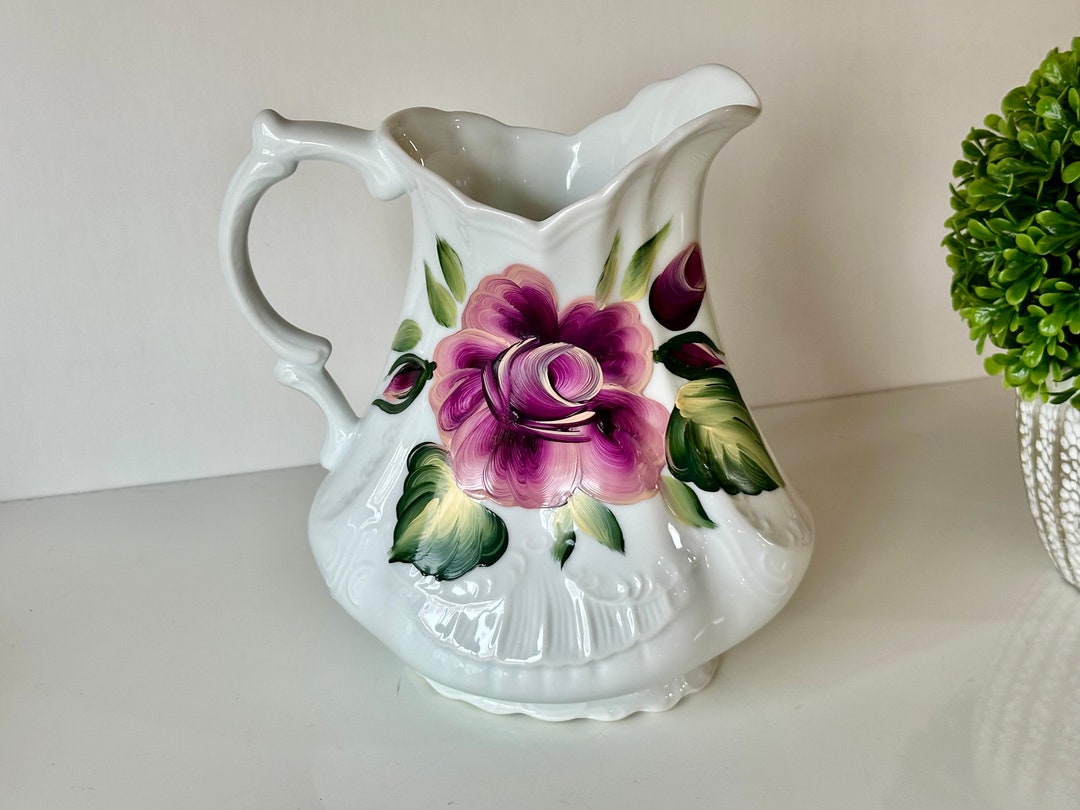 Painted Ceramic Pitcher Social Worker Gift, 50th Birthday Gift for ...