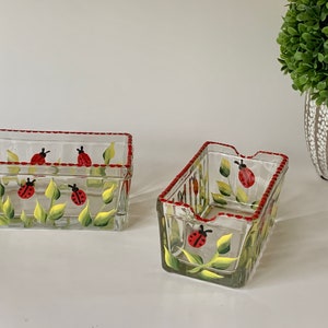 Painted Ladybug Sweetn'low Dish, Sugar Packets Holder, Tea Light Holder ...