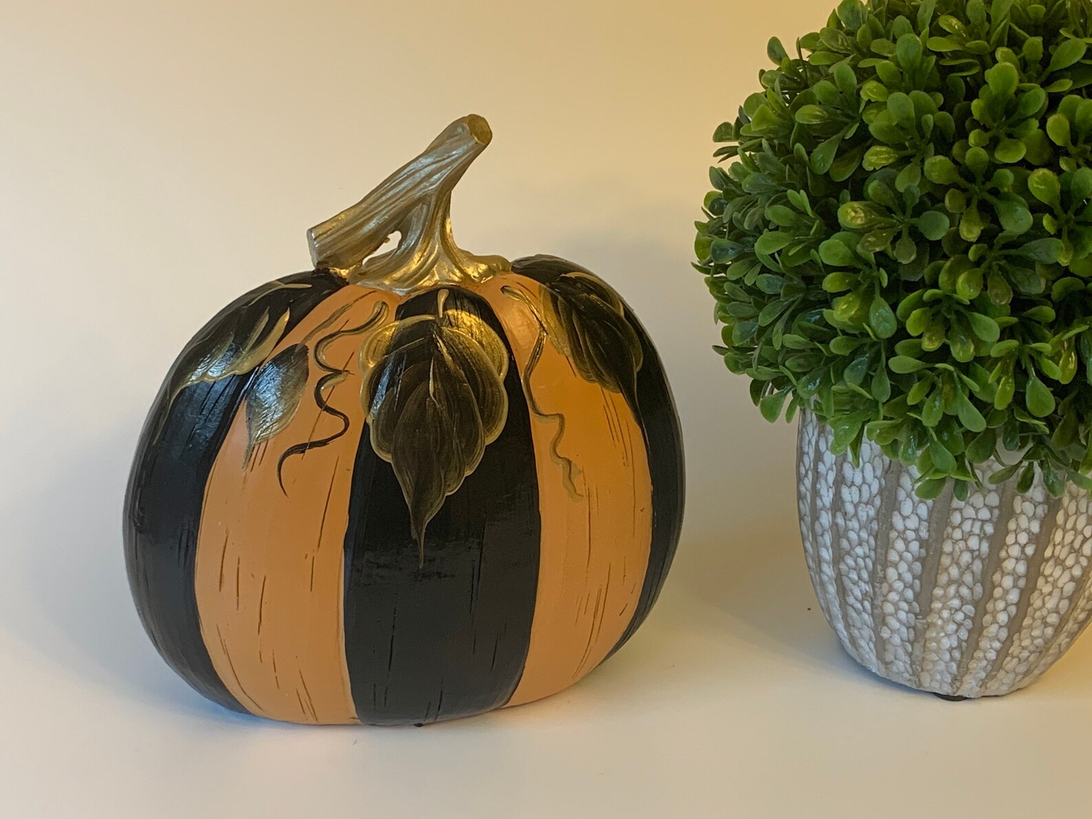 Hand Painted Fall Resin Pumpkin, Halloween Pumpkin Coffee Table Decor ...